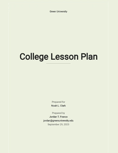 9+ Best College Lesson Plan Templates in MS Word | Google Docs | Apple ...