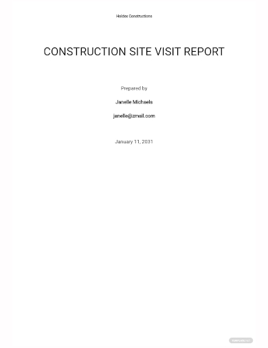 Free 18+ Site Visit Report Templates - MS Word, Google Docs, Pages, PDF