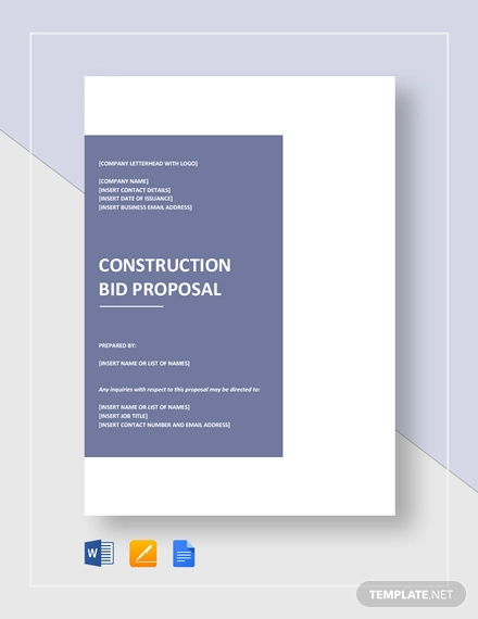 22+ Bid Proposal Template - Free Word, Excel, PDF Documents Download