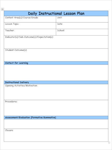 10 Daily Lesson Plan Templates PDF Word Google Docs Apple Pages