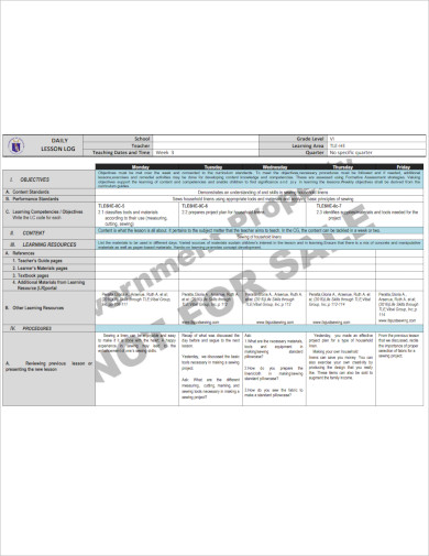 5+ Best Daily Lesson Log Templates - PDF