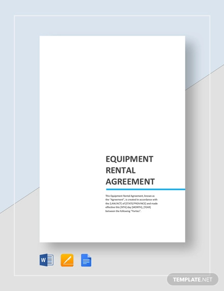20+ Equipment Rental Agreement Templates - DOC, PDF