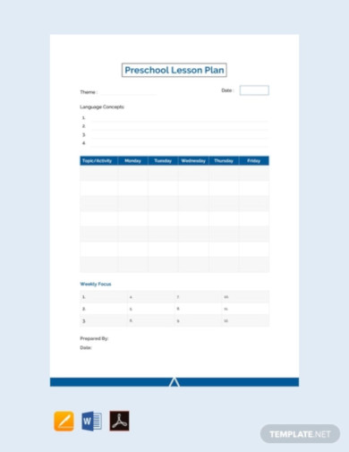 6+ Best Preschool Lesson Plan Templates - PDF, Word, Apple Pages ...
