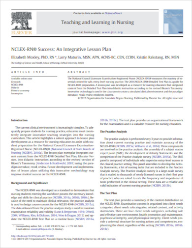 9+ Nursing Lesson Plan Templates - PDF