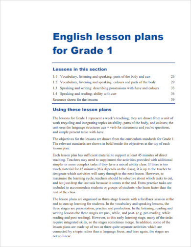 10 Lesson Plan Templates For 1st Grade PDF 10 Lesson Plan Templates For 1st Grade PDF