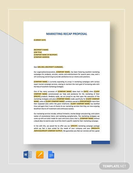 Marketing Proposal Template - 31+ Free Word, Excel, PDF Format Download