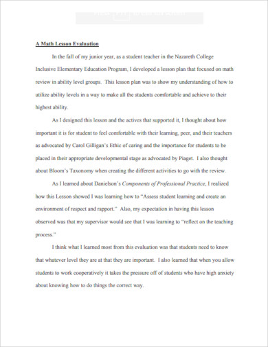17 Best Lesson Evaluation Templates PDF