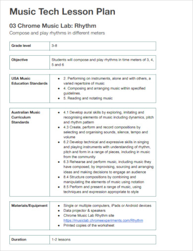 Lesson Plan In Music Grade 5