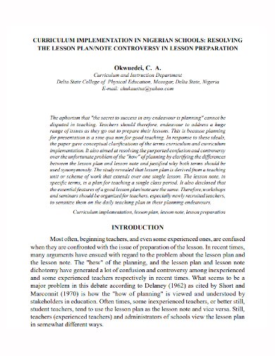 30+ Lesson Note Templates - PDF