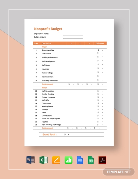 9+ Nonprofit Budget Templates - Google Docs, Google Sheets, MS Excel ...