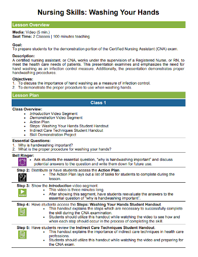 9+ Nursing Lesson Plan Templates - PDF