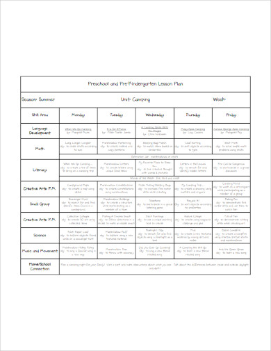 6+ Best Preschool Lesson Plan Templates - PDF, Word, Apple Pages ...