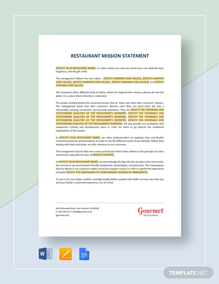 Mission Statement Template - 12+ Free Word, PDF Document Downloads