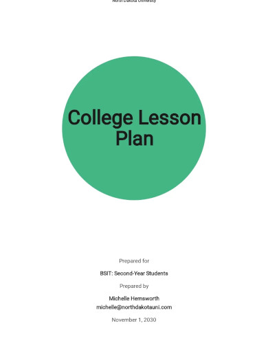 9+ Best College Lesson Plan Templates in MS Word | Google Docs | Apple ...