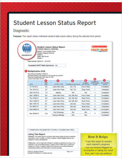 5+ Best Lesson Report Templates - PDF