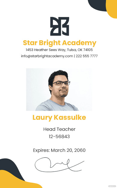 13+ Teacher ID Card Templates - Illustrator, PSD, MS Word, Publisher, Pages