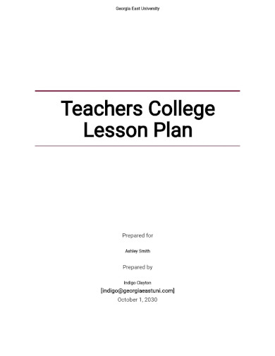 9+ Best College Lesson Plan Templates in MS Word | Google Docs | Apple ...