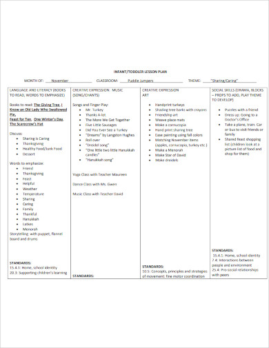 8+ Monthly Lesson Plan Templates - PDF