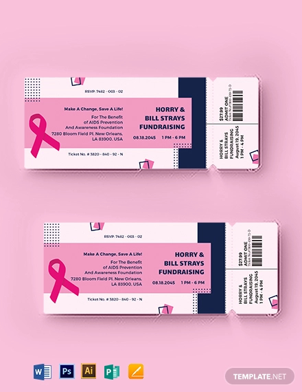 16 Best Fundraising Ticket Templates Illustrator Word Photoshop 