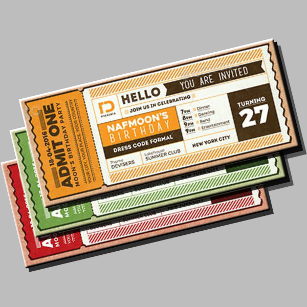 13 Admit One Ticket Templates Illustrator InDesign Word Pages 