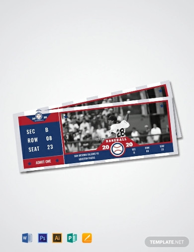 20 Baseball Ticket Templates Free PSD AI Vector EPS Format Download