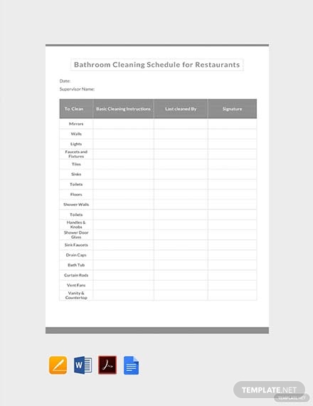 10+ Bathroom Cleaning Schedule Templates - Google Docs, Google Sheets ...