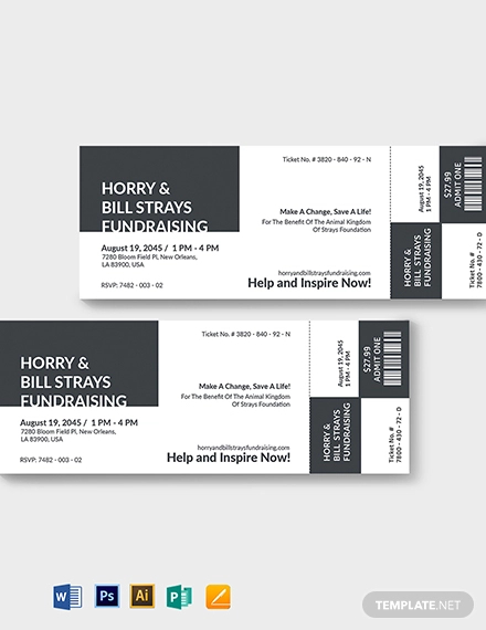16 Best Fundraising Ticket Templates Illustrator Word Photoshop 