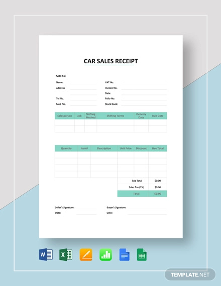 14+ Car Sale Receipt Templates - DOC, PDF