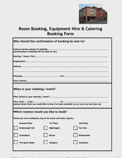 Reservation Form Sample The Document Template