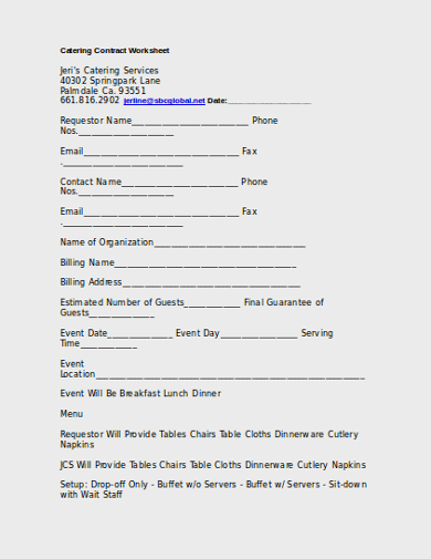 10+ Catering Worksheet Templates - PDF, DOC