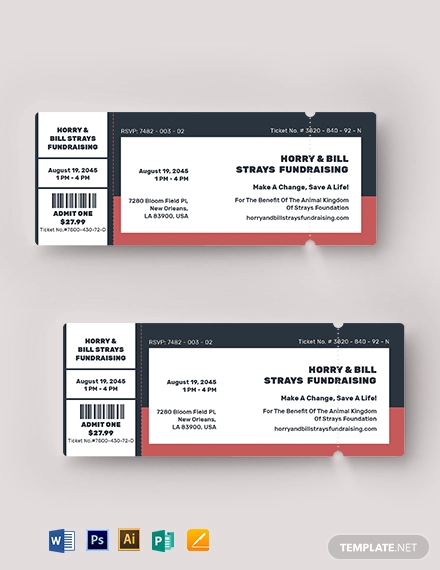 16 Best Fundraising Ticket Templates Illustrator Word Photoshop 