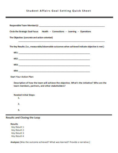 18+ Goal Sheet Templates - Google Docs, MS Word, Pages Google Sheets ...