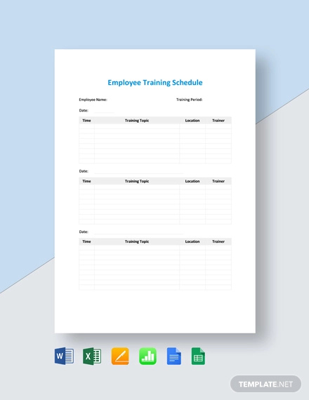 14+ Employee Training Schedule Template - Word, PDF, Google Docs, Apple ...