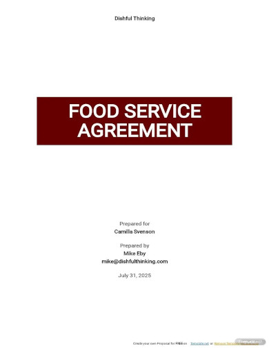 11+ Catering Service Agreement Template - PDF