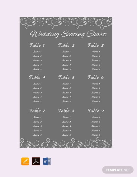 13 Best Wedding Seating Chart Templates Google Docs PDF MS Word Pages
