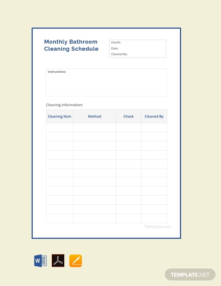 10+ Bathroom Cleaning Schedule Templates - Google Docs, Google Sheets ...