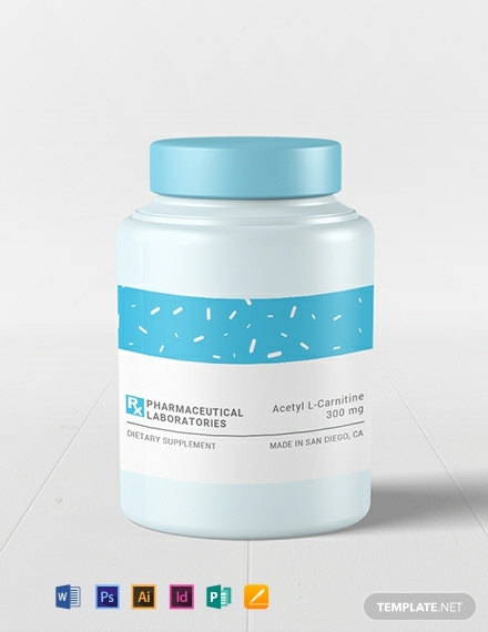 5 Pill Bottle Label Templates AI Pages Indesign PSD MS Word 