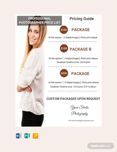 15+ Photography Price List Templates - Word, PDF, Publisher, PSD, InDesign
