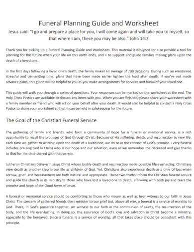 11+ Funeral Planner Templates in PDF | Word | PSD