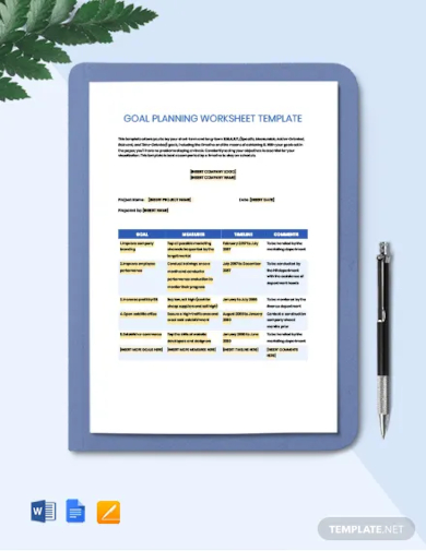 18+ Goal Sheet Templates - Google Docs, MS Word, Pages Google Sheets ...