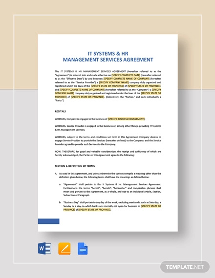 HR Agreement Template - 7+ Free Word, PDF Format Download