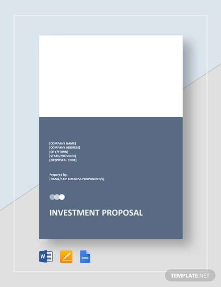 40+ Investment Proposal Templates in MS Word | PDF | Google Docs | Pages