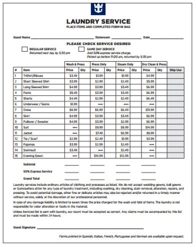 Cleaning Price List Templates - PDF