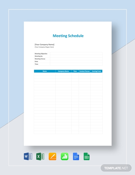 24+ Meeting Schedule Templates - Docs, Excel, PDF