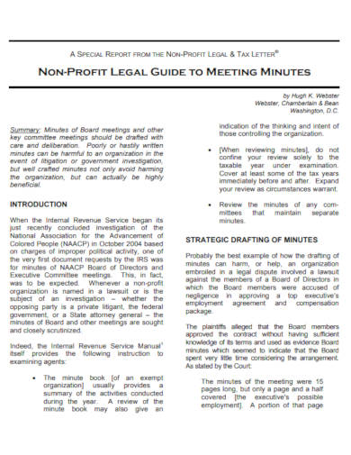 6 Non Profit Meeting Minutes Templates In PDF Word Google Docs Pages