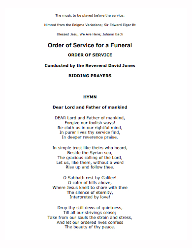 19+ Funeral Order of Service Templates in PDF | PSD | Word | TTF | TPF