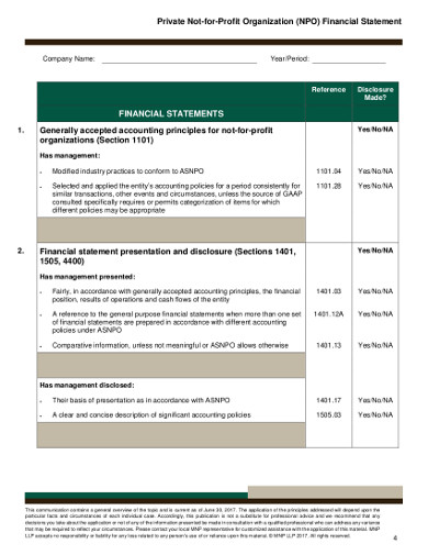 11+ Non Profit Financial Statement Templates in PDF