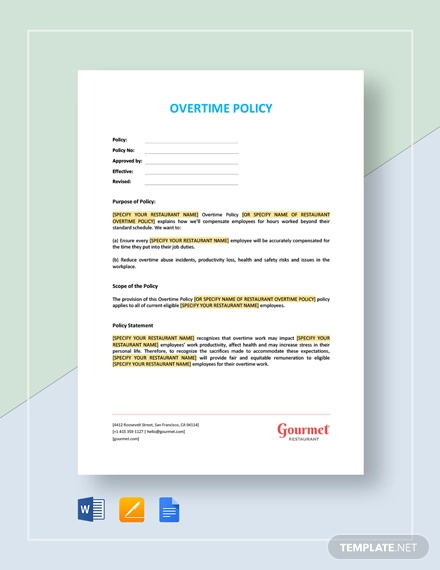 8+ Overtime Policy Templates - PDF, DOC