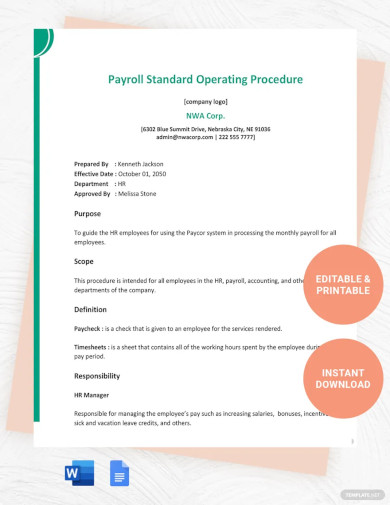 25+ Standard Operating Procedure Example Templates - Google Docs, MS ...