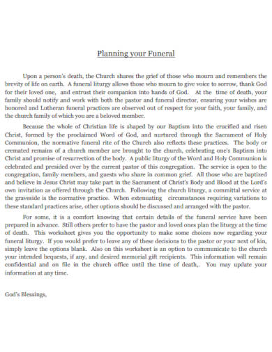 11+ Funeral Planner Templates in PDF | Word | PSD